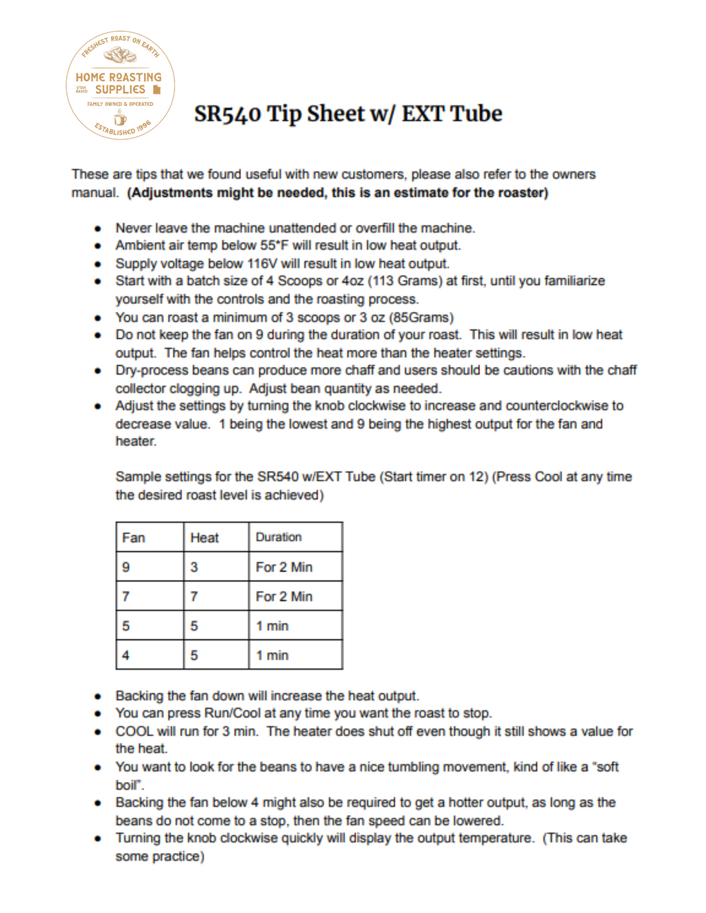 Fresh Roast SR540 - Home Roasting Supplies